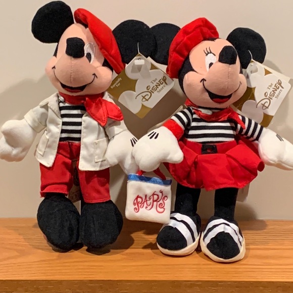 Disney | Toys | Disney French Mickey And Minnie Mouse Beanie Babies ...